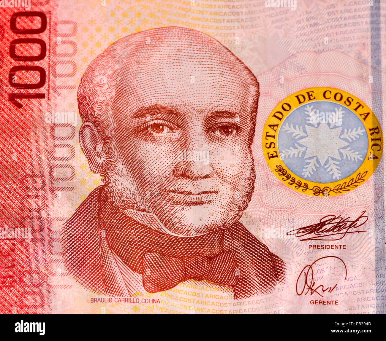 Costa rica signe de la monnaie du colon Banque de photographies et d ...