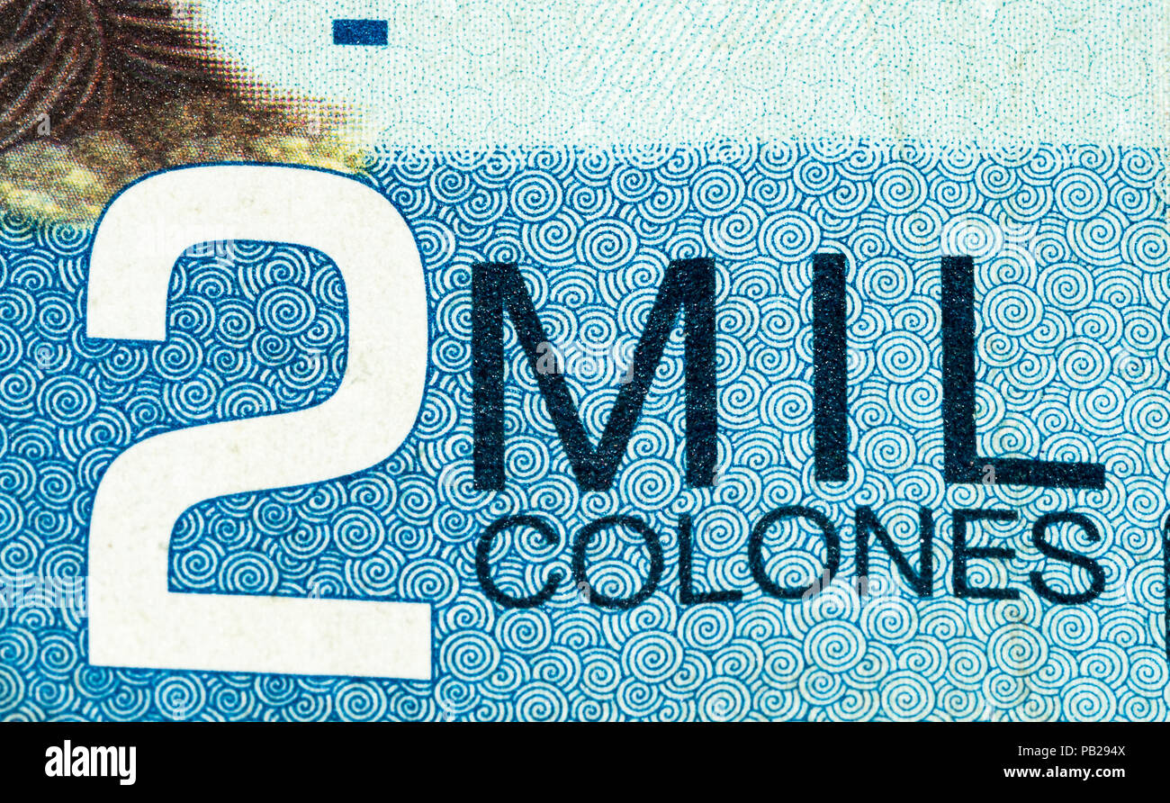2000 colones du Costa Rica billet de banque. Colones est la monnaie ...