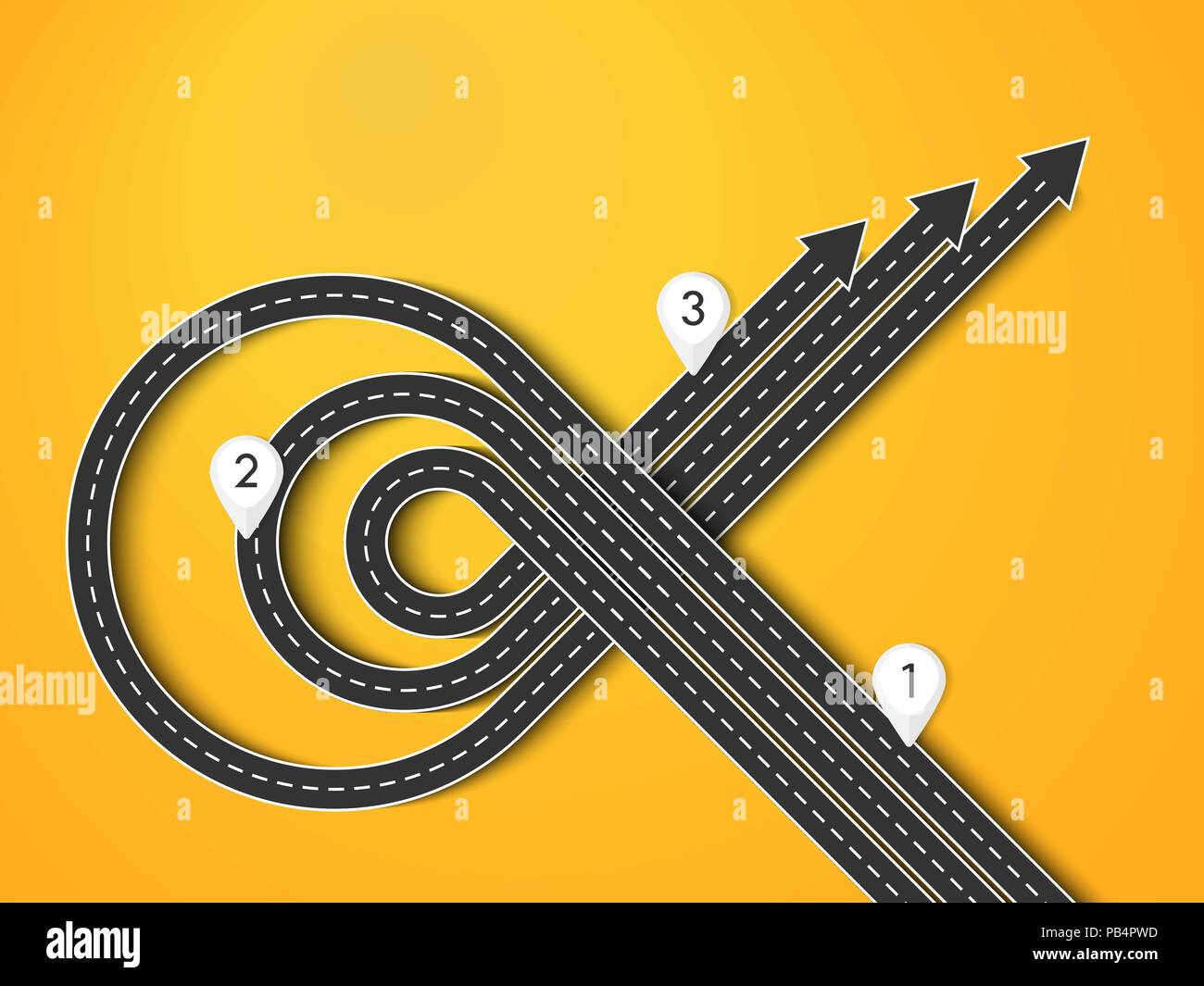 Emplacement route chemin infographic template avec une structure ...