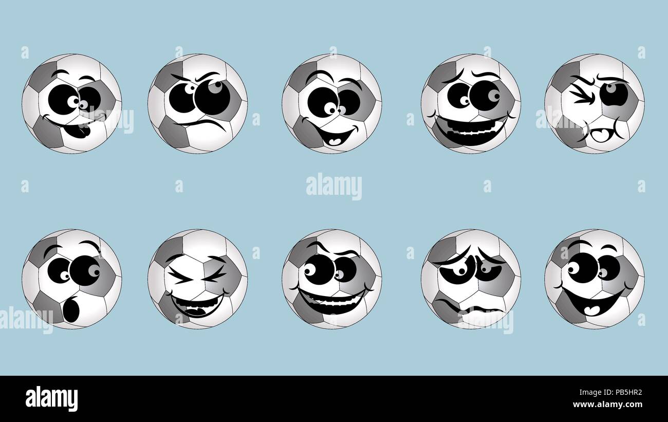 Émoticône Ball le football. Ensemble d'émoticônes, icône de l'emoji ...