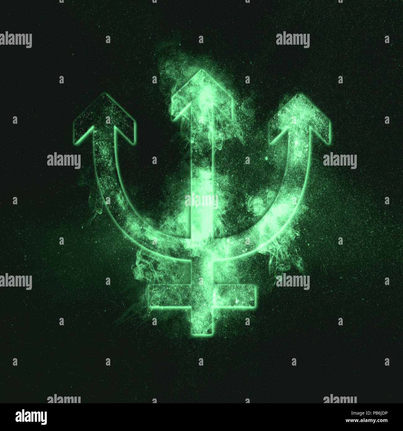 La planète Neptune Symbole. Signe de Neptune. Symbole vert Photo Stock ...