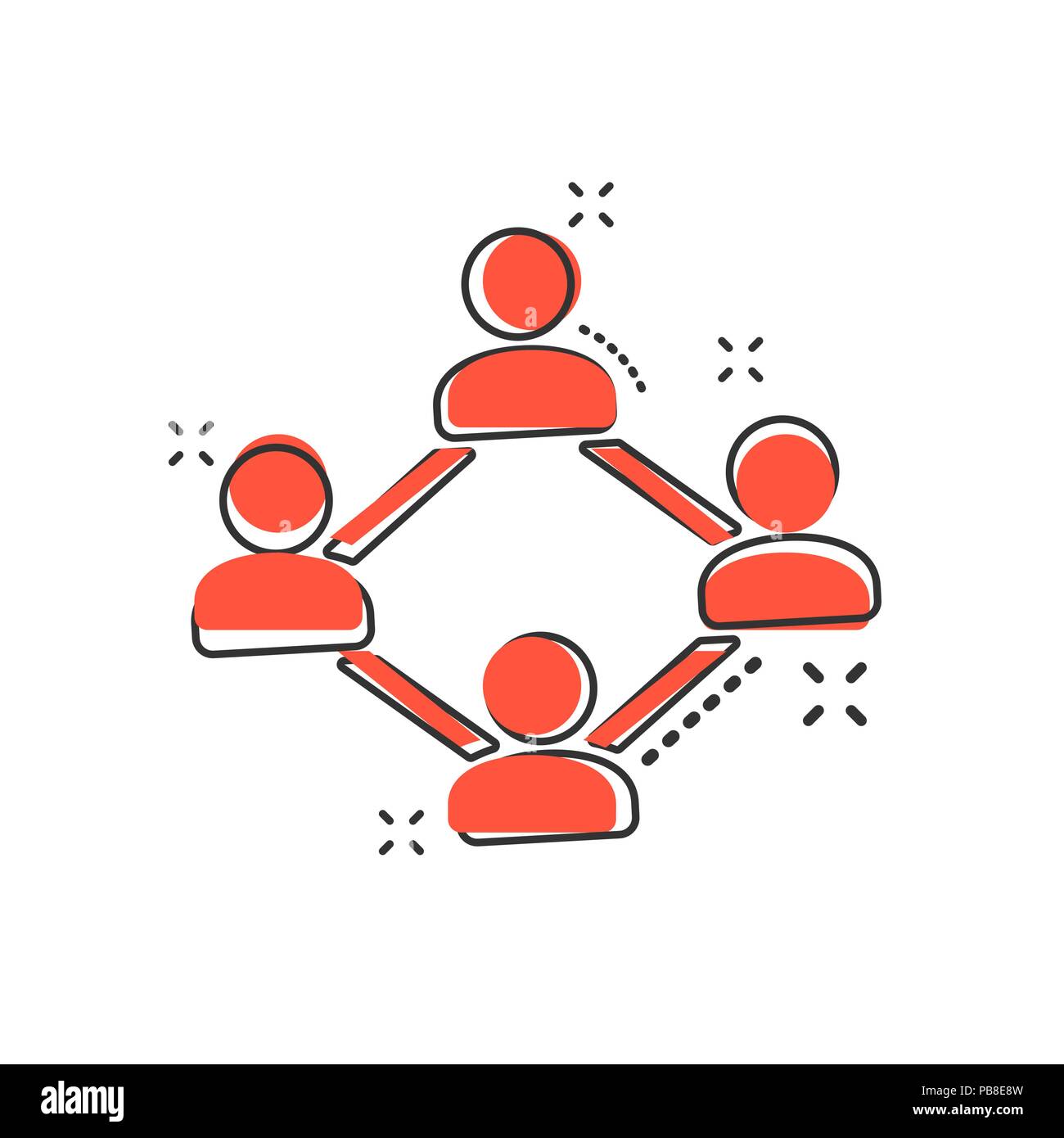 Vector cartoon réseau sociale dans le style comique. Illustration avec ...