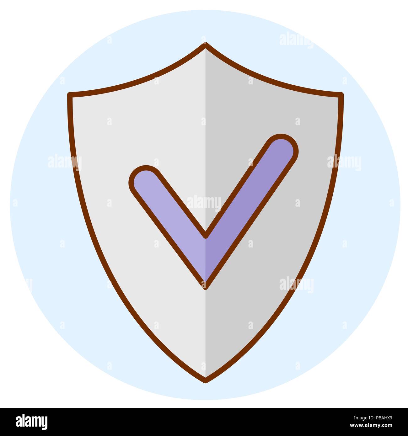 L'icône de couleur 'protégé'. Signe de 'Sécurité', résumé la protection ...