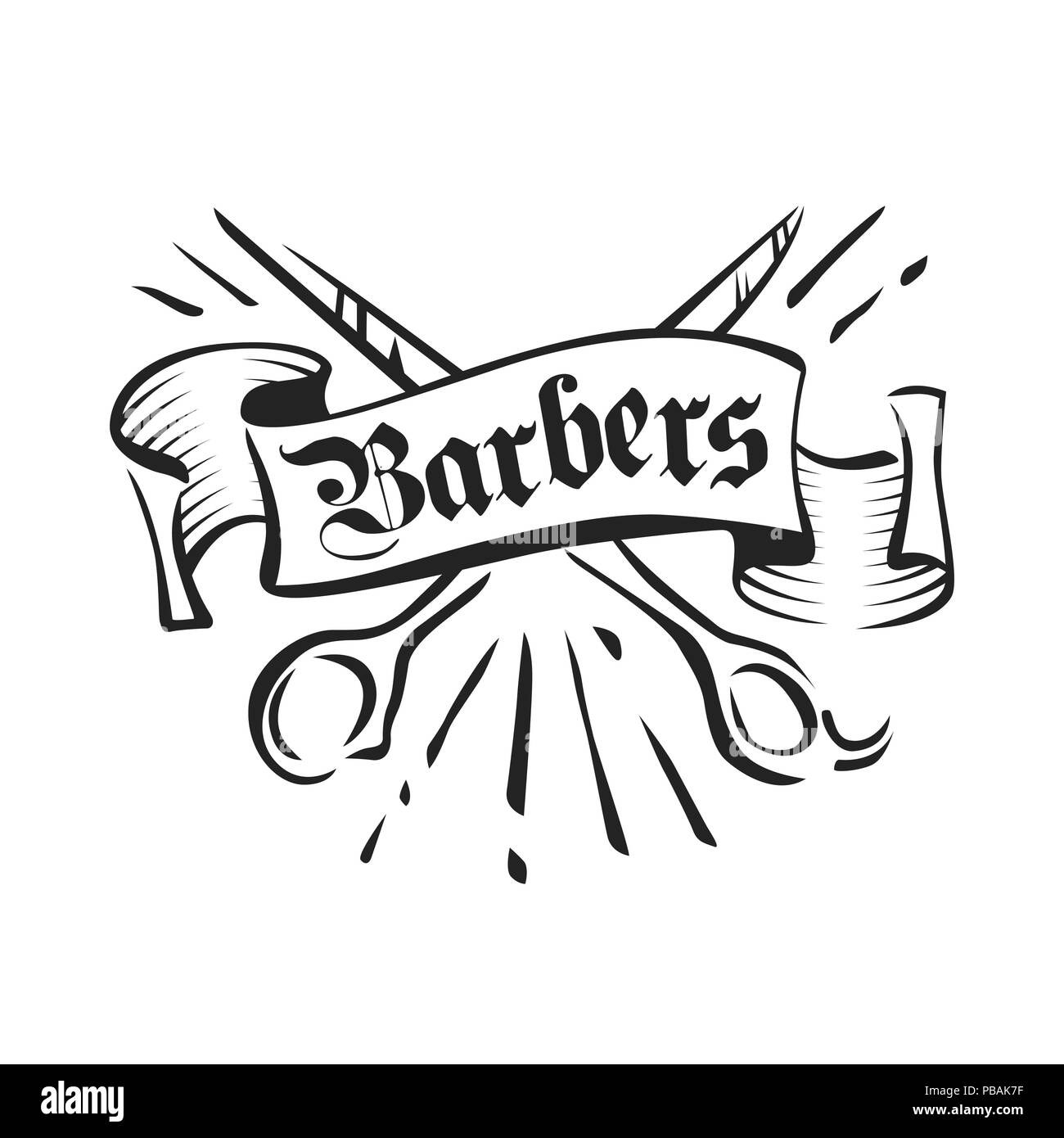 Symbole De Barbiers Banque Dimages Noir Et Blanc Alamy