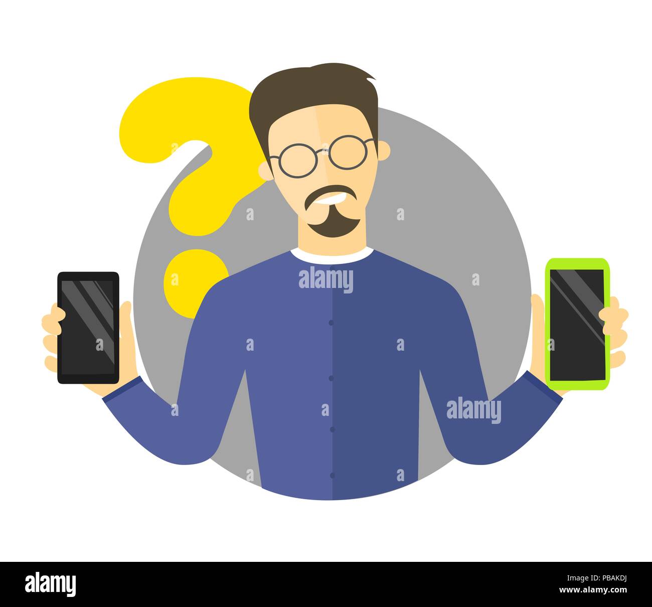 Bonhomme blanc perplexe Banque d'images vectorielles - Alamy