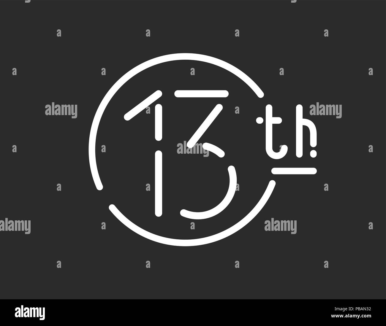Logo anniversaire 13 ans Banque d'images noir et blanc - Alamy
