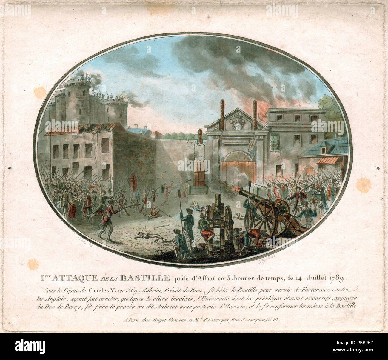 La prise de la Bastille le 14 juillet 1789. Musée : collection privée ...