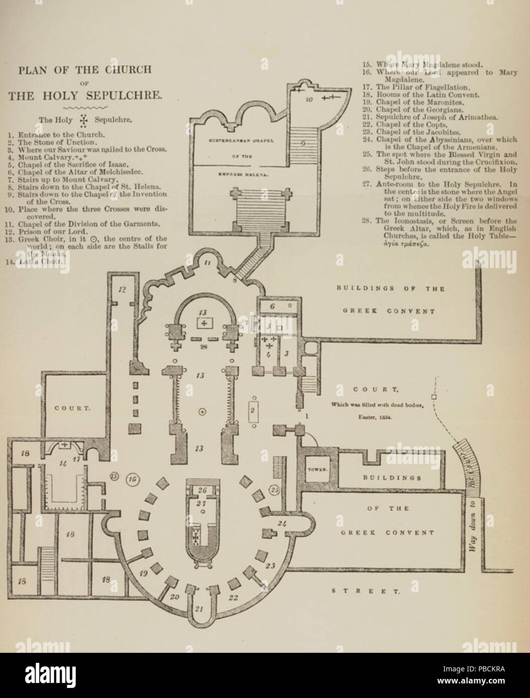 1204 Plan de l'église du Saint Sépulcre, Jérusalem - Robert Curzon ...