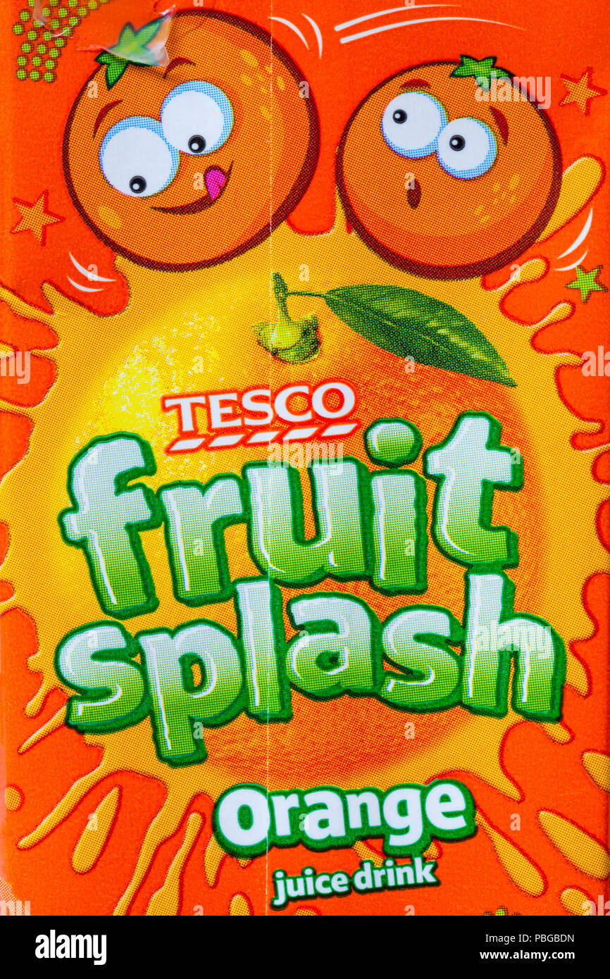 Tesco fruit splash boisson jus d'orange Banque de photographies et d ...