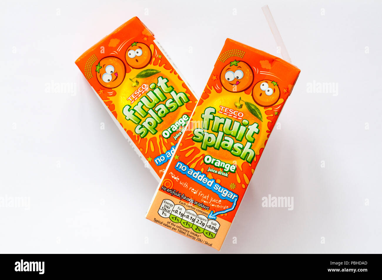 Tesco fruit splash boisson jus d'orange Banque de photographies et d ...