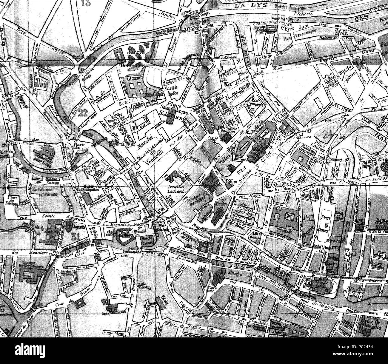 Ghent city map Banque de photographies et d’images à haute résolution ...