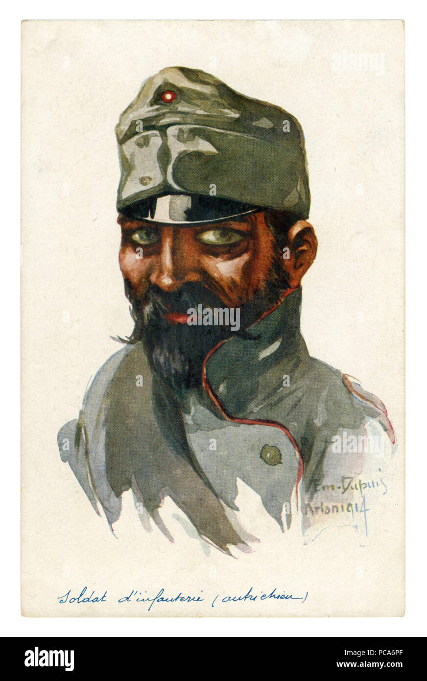 Carte postale historique français : portrait d'un soldat de l ...
