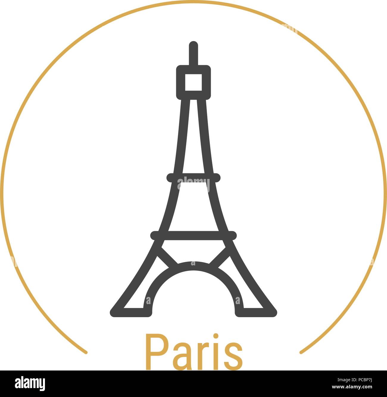 Paris, France l'icône de la ligne du vecteur Image Vectorielle Stock ...