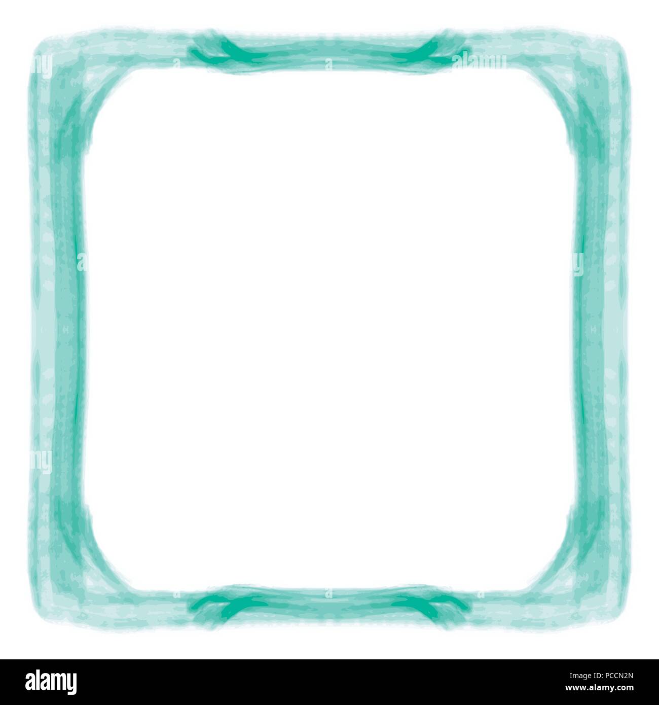 Aquarelle vert émeraude frame border pattern, vector illustration Image ...
