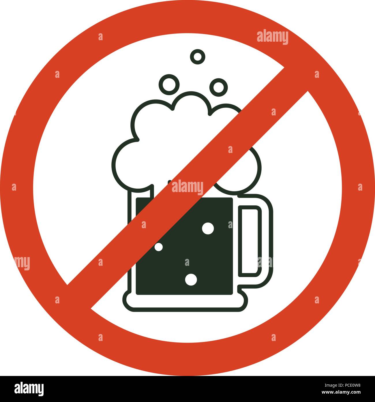 Aucun signe d'alcool. L'interdiction de l'alcool. Symbole interdit ...