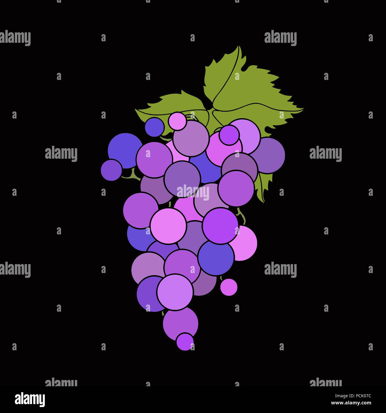 Dessin de grappe de raisin Banque de photographies et d’images à haute ...