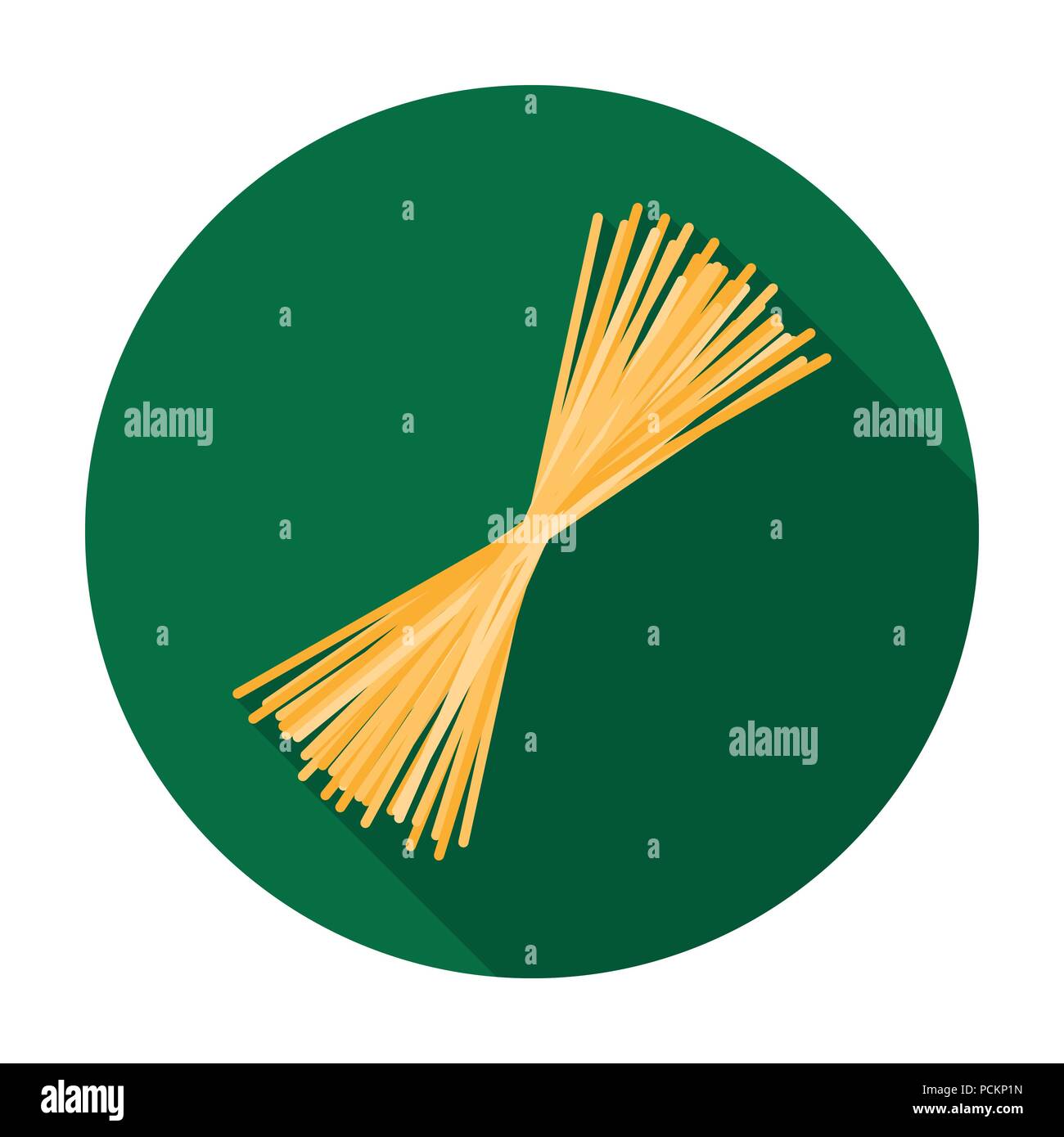 Les pâtes spaghetti dans l'icône de style plat isolé sur fond blanc ...