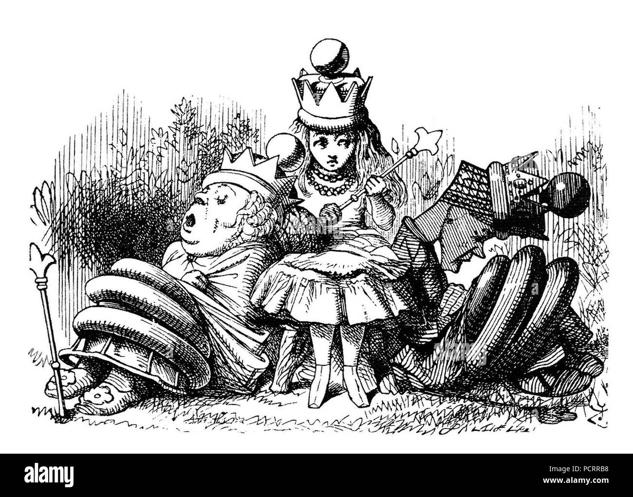 Alice avec la reine blanche et la reine rouge Banque de photographies ...
