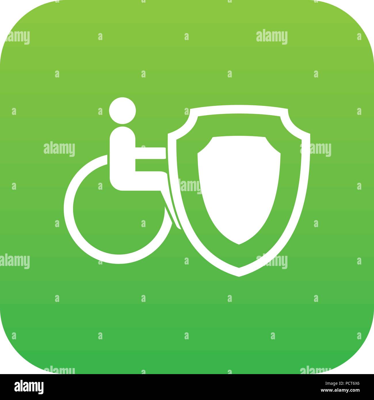 Fauteuil roulant et bouclier Banque d'images vectorielles - Alamy