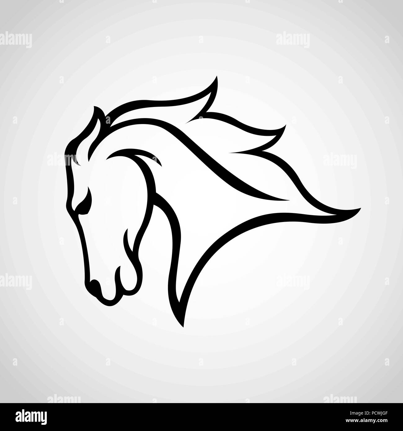 Logo cheval Banque d'images noir et blanc - Alamy