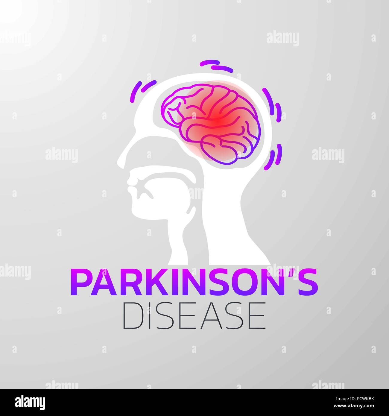L'icône de la maladie de Parkinsons, conception logo médical. Vector ...