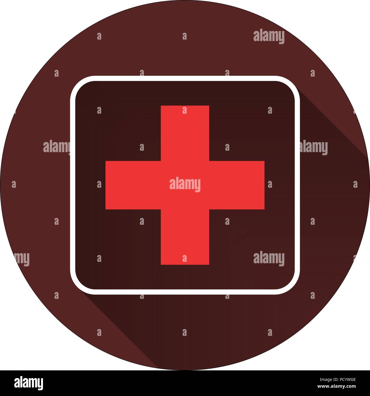 Symbole croix rouge cercle Banque d'images vectorielles - Alamy