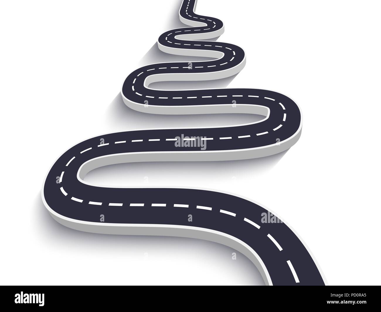 Avec route sinueuse Banque d'images vectorielles - Alamy