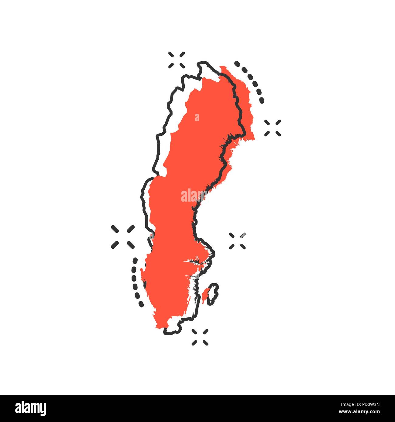 Vector cartoon la Suède d'une icône dans le style comique. La Suède ...