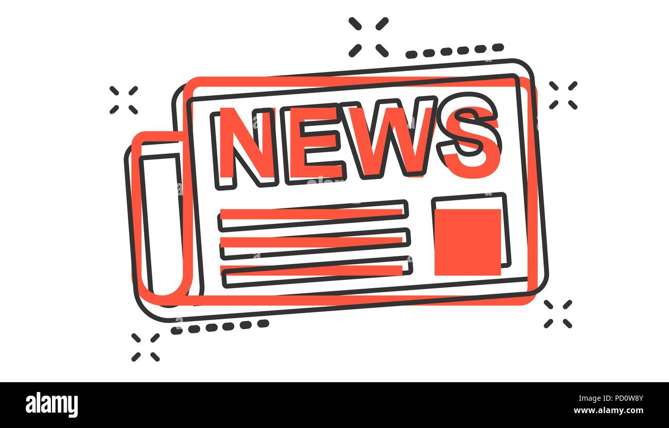 Cartoon Vector icône journal dans le style comique. Sign illustration ...