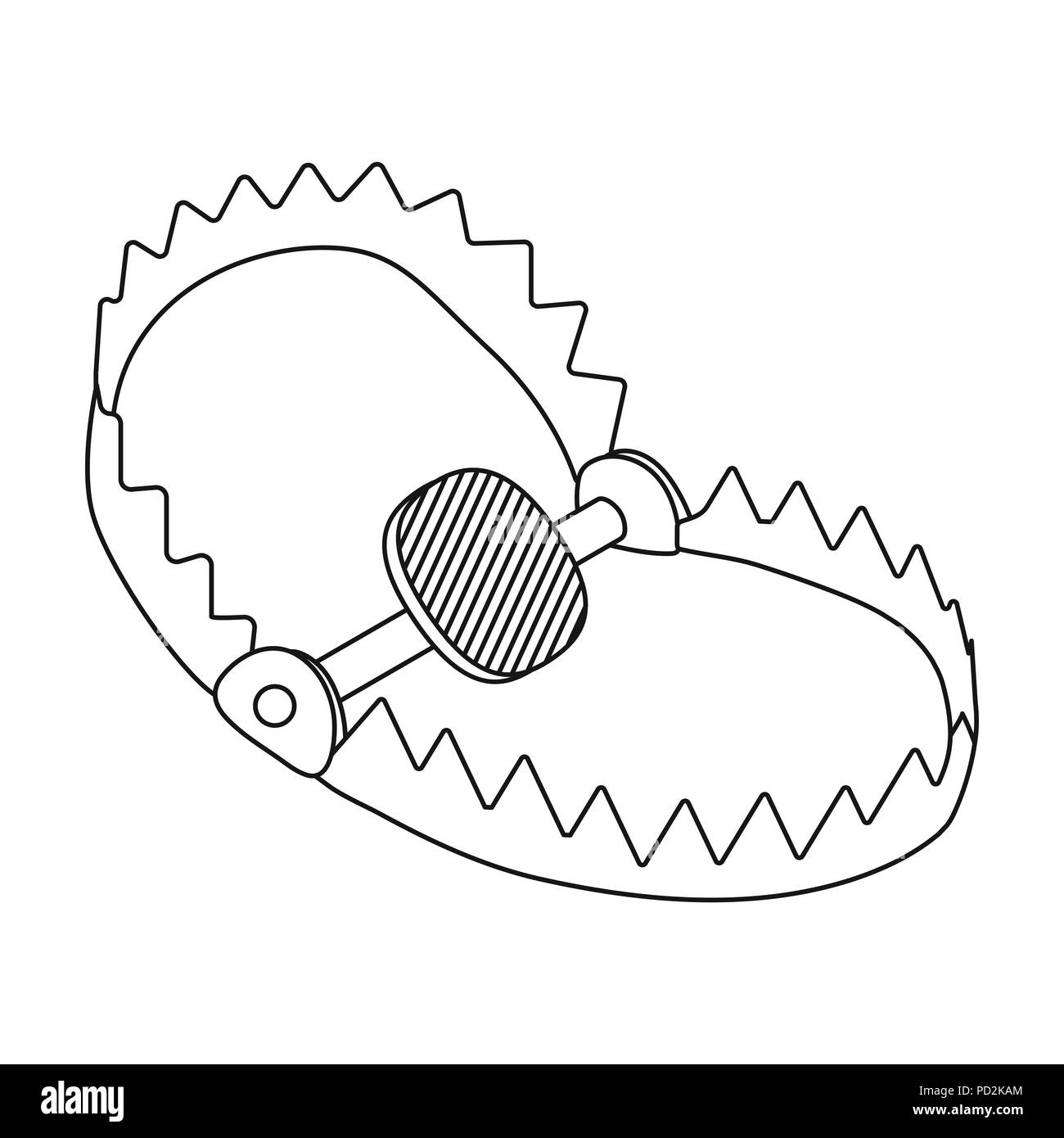 L'icône de style contour piège isolé sur fond blanc. Illustration ...
