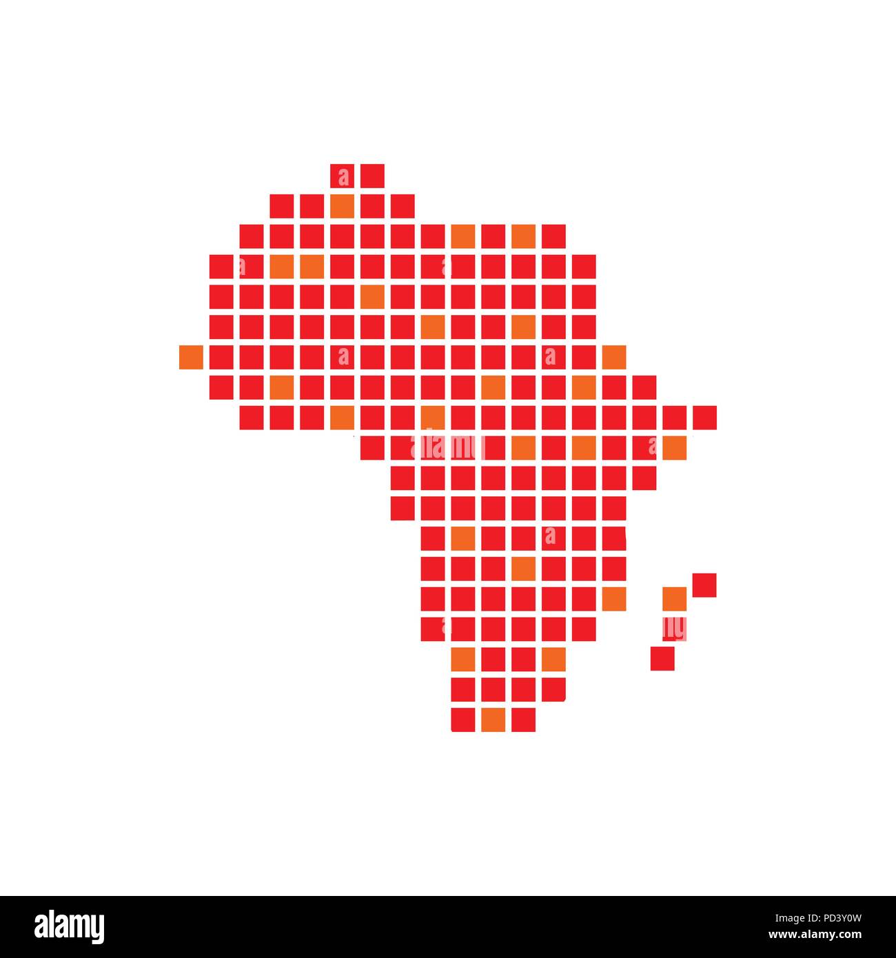 Afrique numérique pixels rouge symbole vecteur modèle de conception de ...