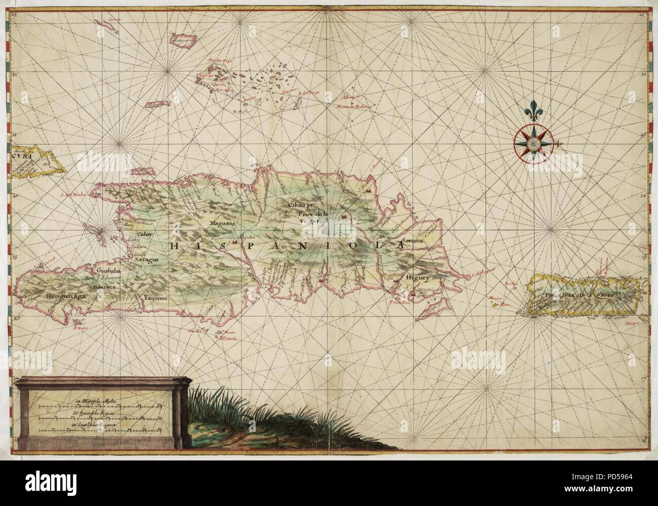 Map of hispaniola Banque de photographies et d’images à haute ...