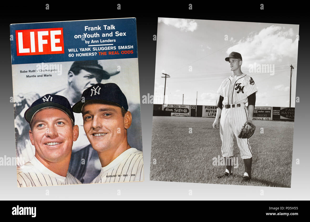 1961 couverture du magazine Life des M&M Boys - Mickey Mantle et Roger ...