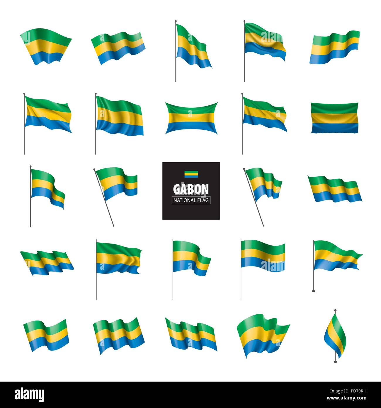 Drapeau Gabon, vector illustration Image Vectorielle Stock - Alamy