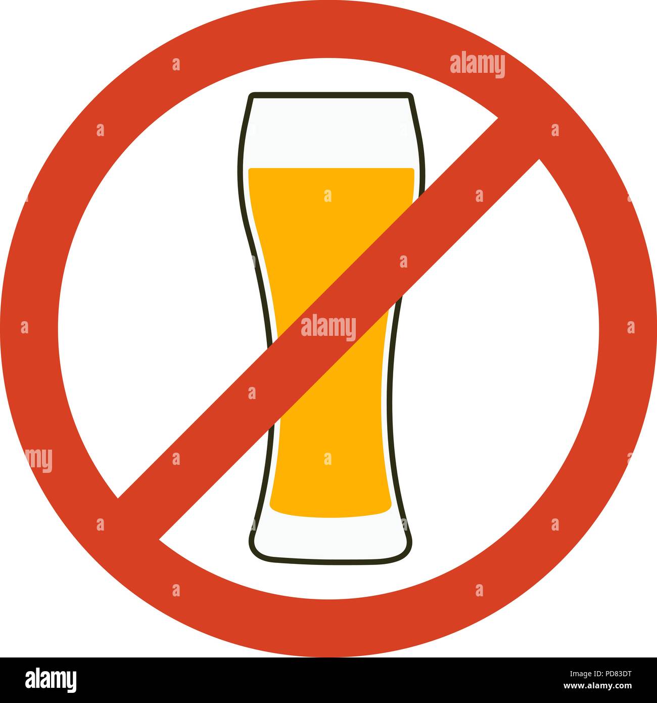 Aucun signe d'alcool. L'interdiction de l'alcool. Symbole interdit ...
