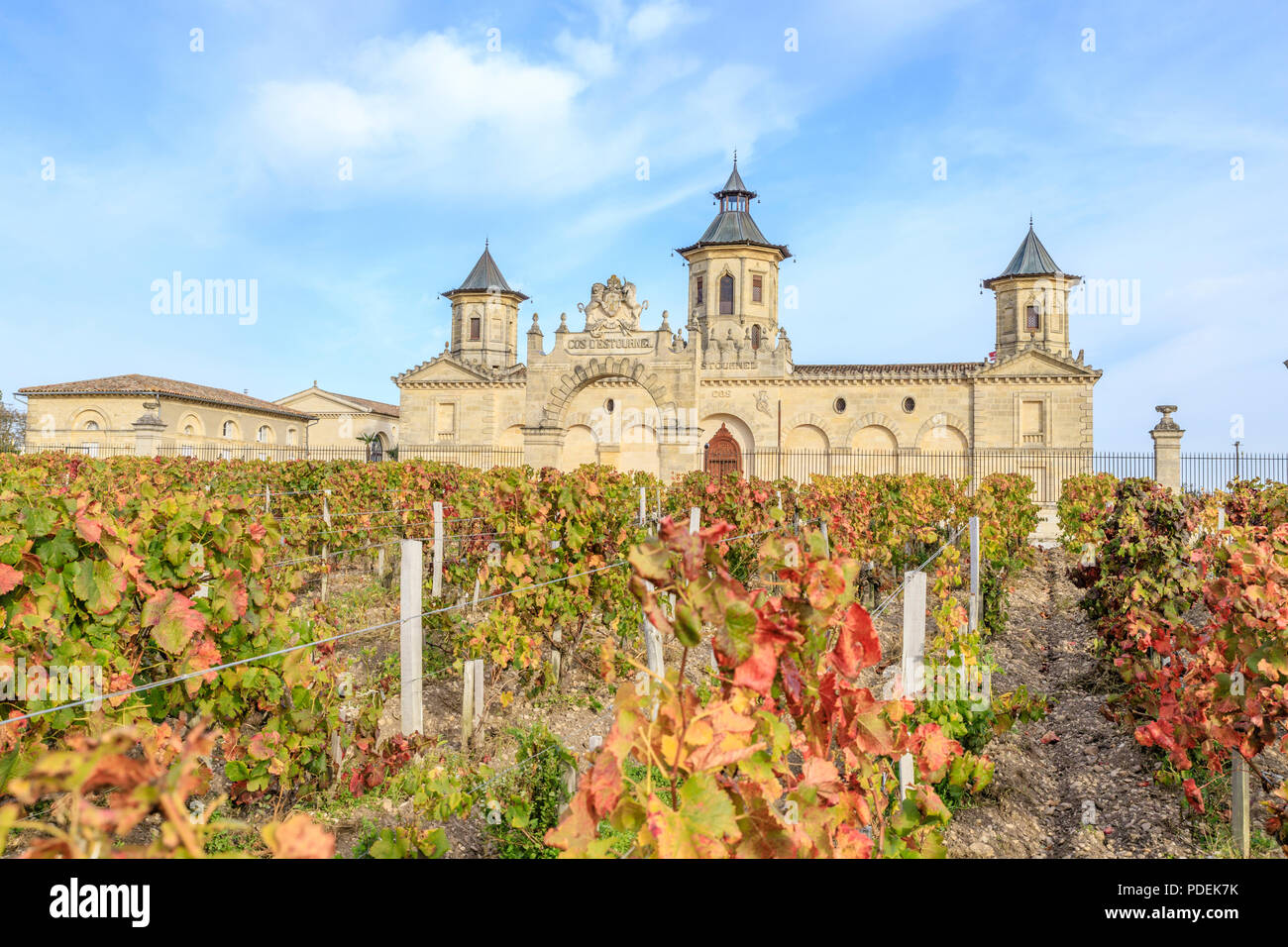 France, Gironde, Médoc, Saint Estèphe, Château Cos d'Estournel vu ...