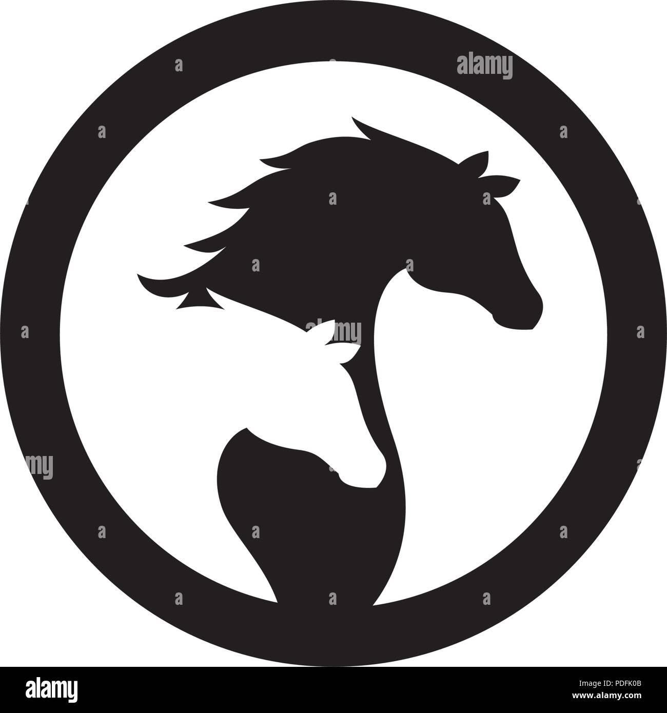 Logo cheval icône vecteur modèle illustration design Image Vectorielle ...