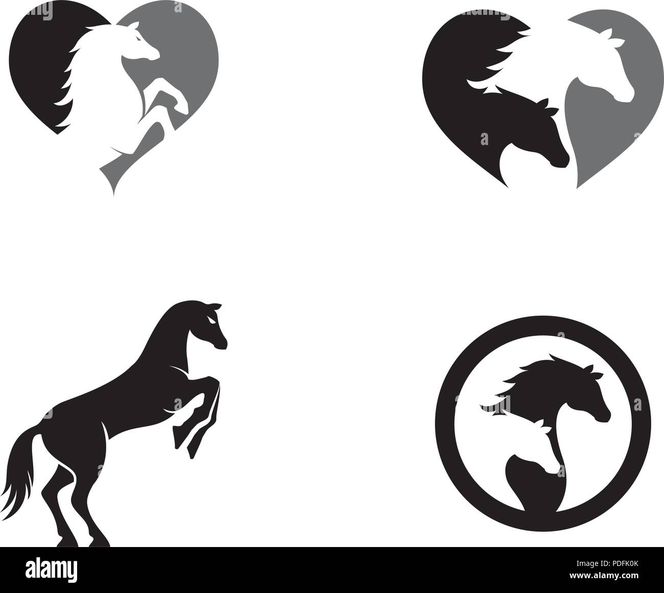 Logo cheval icône vecteur modèle illustration design Image Vectorielle ...