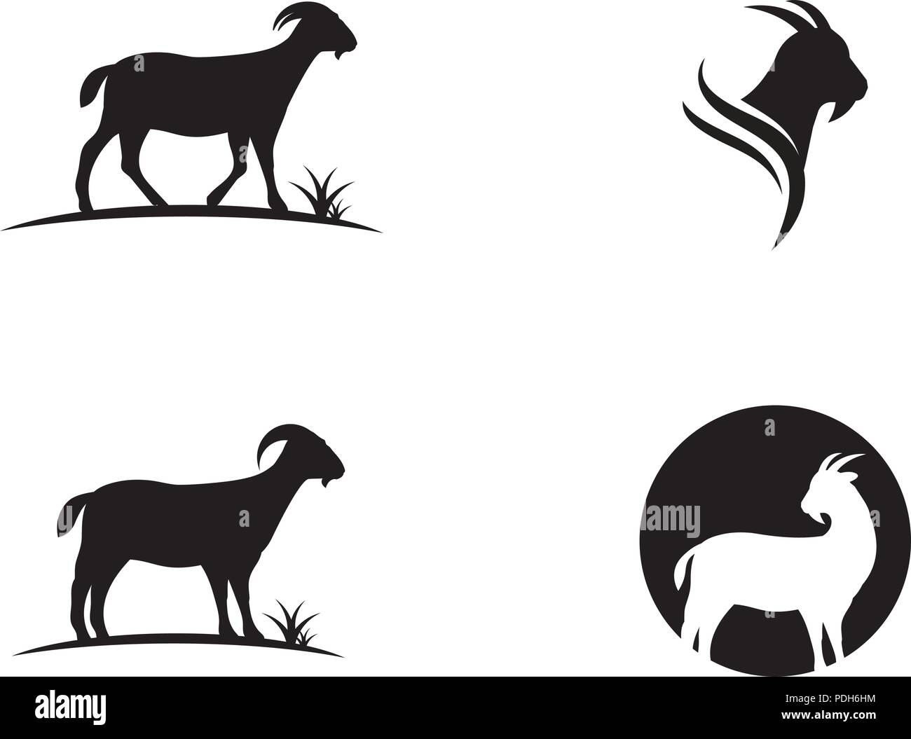 Logo vectoriel chèvre modèle icône illustration design Image ...