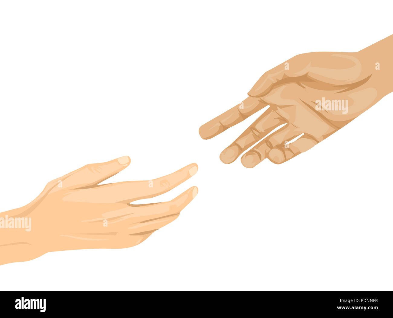 Two hands reaching out other Banque de photographies et d’images à ...