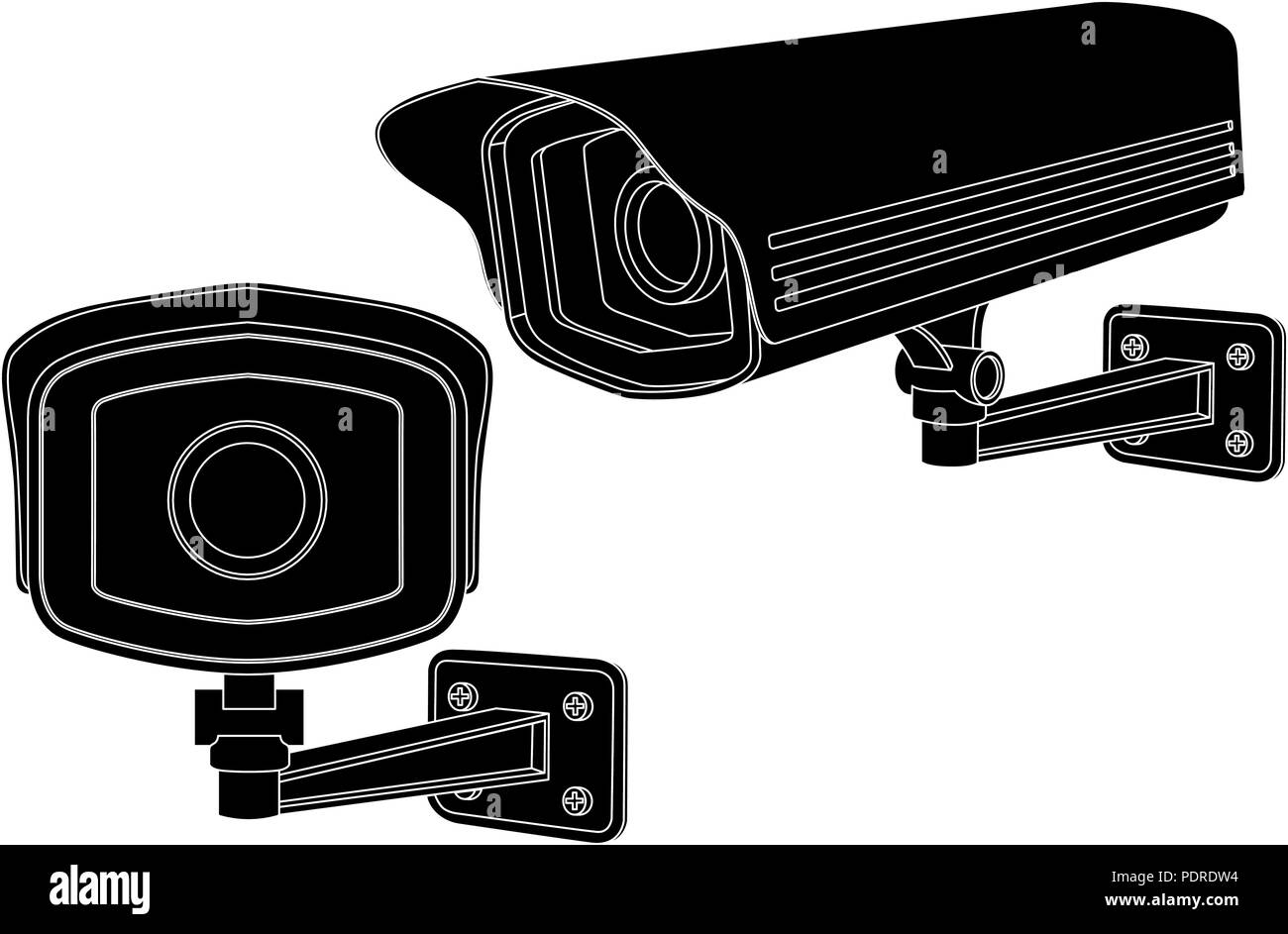 Cctv cameras Banque d'images noir et blanc - Alamy