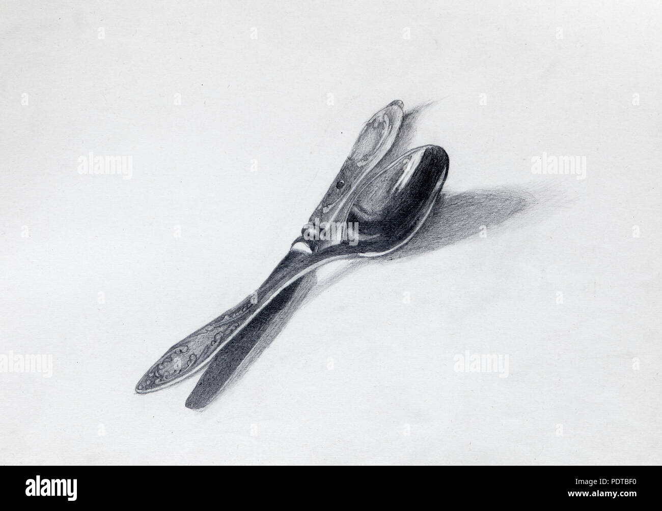 Nature morte, dessin au crayon, croquis Photo Stock - Alamy