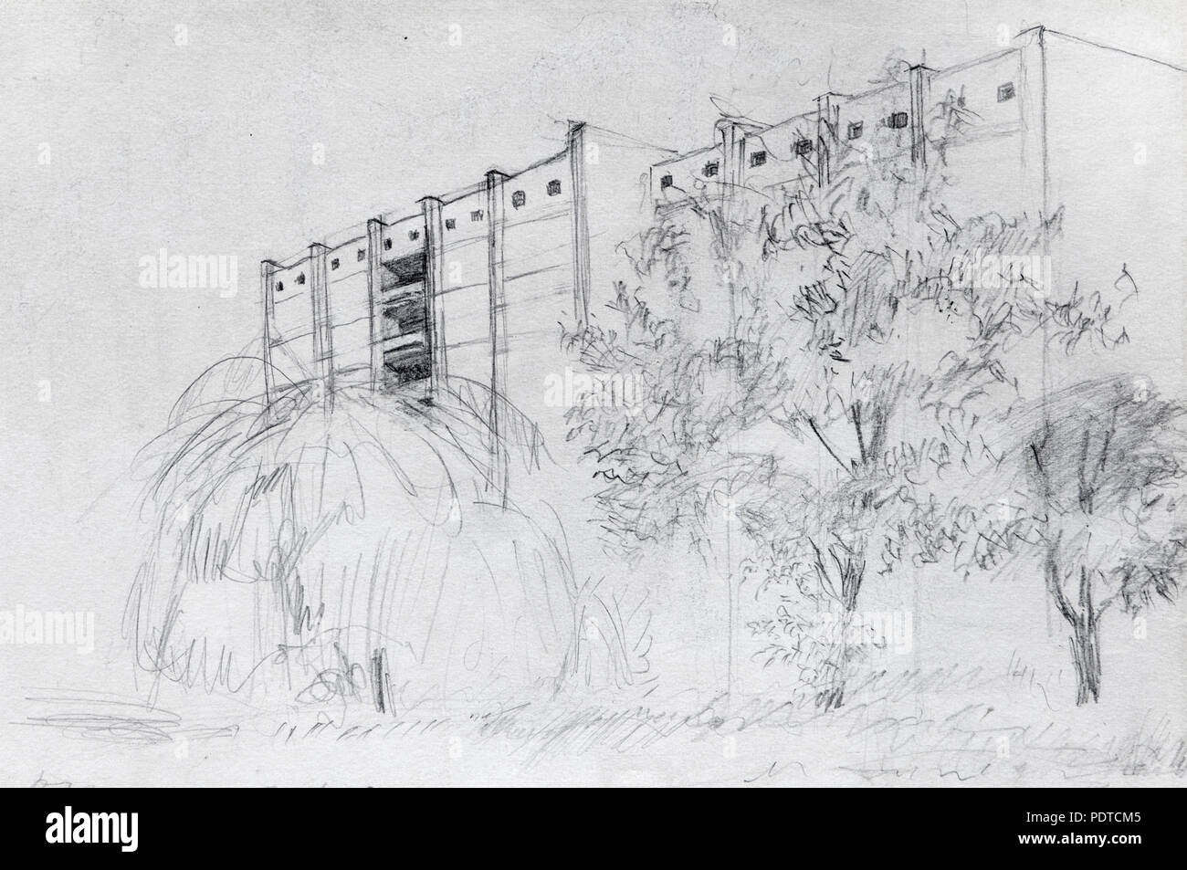 Architecture, dessin au crayon, croquis Photo Stock - Alamy