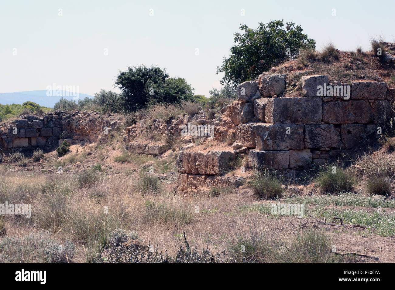 Grèce, Corinthe, Hexamilion wall Photo Stock - Alamy