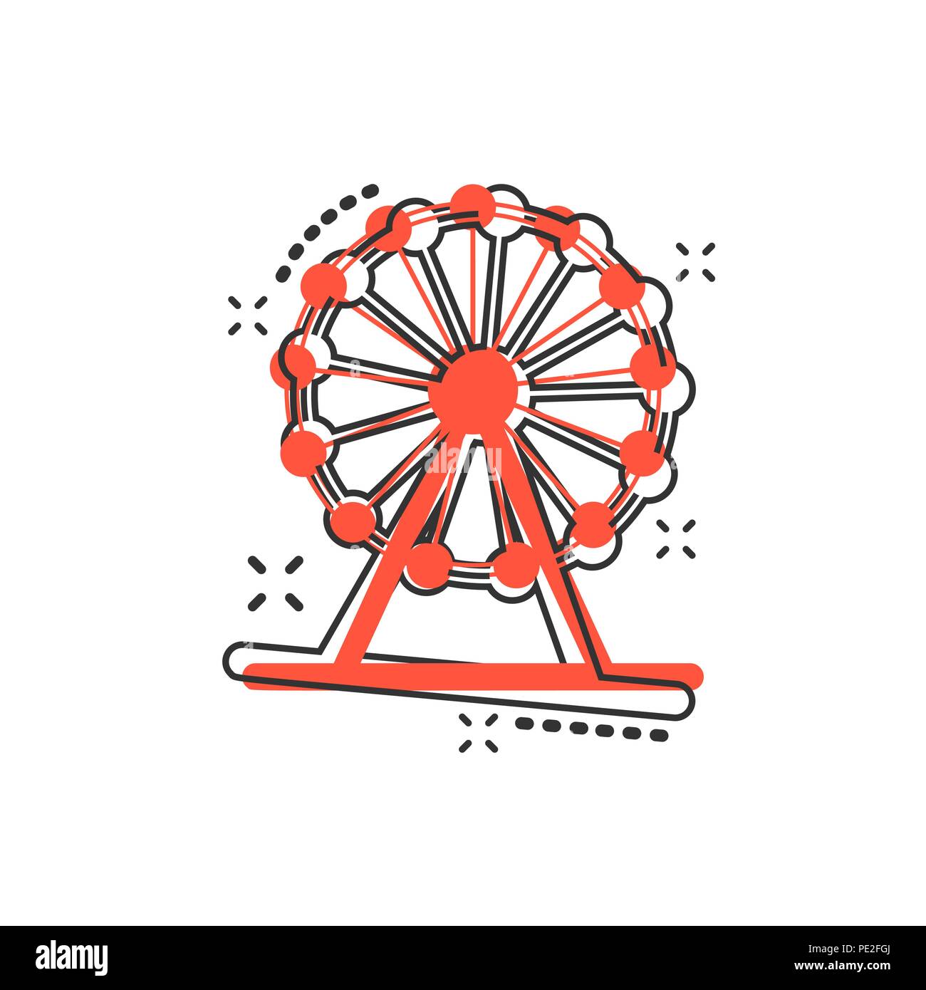Vector cartoon grande roue icône dans le style comique. Dans Carousel ...