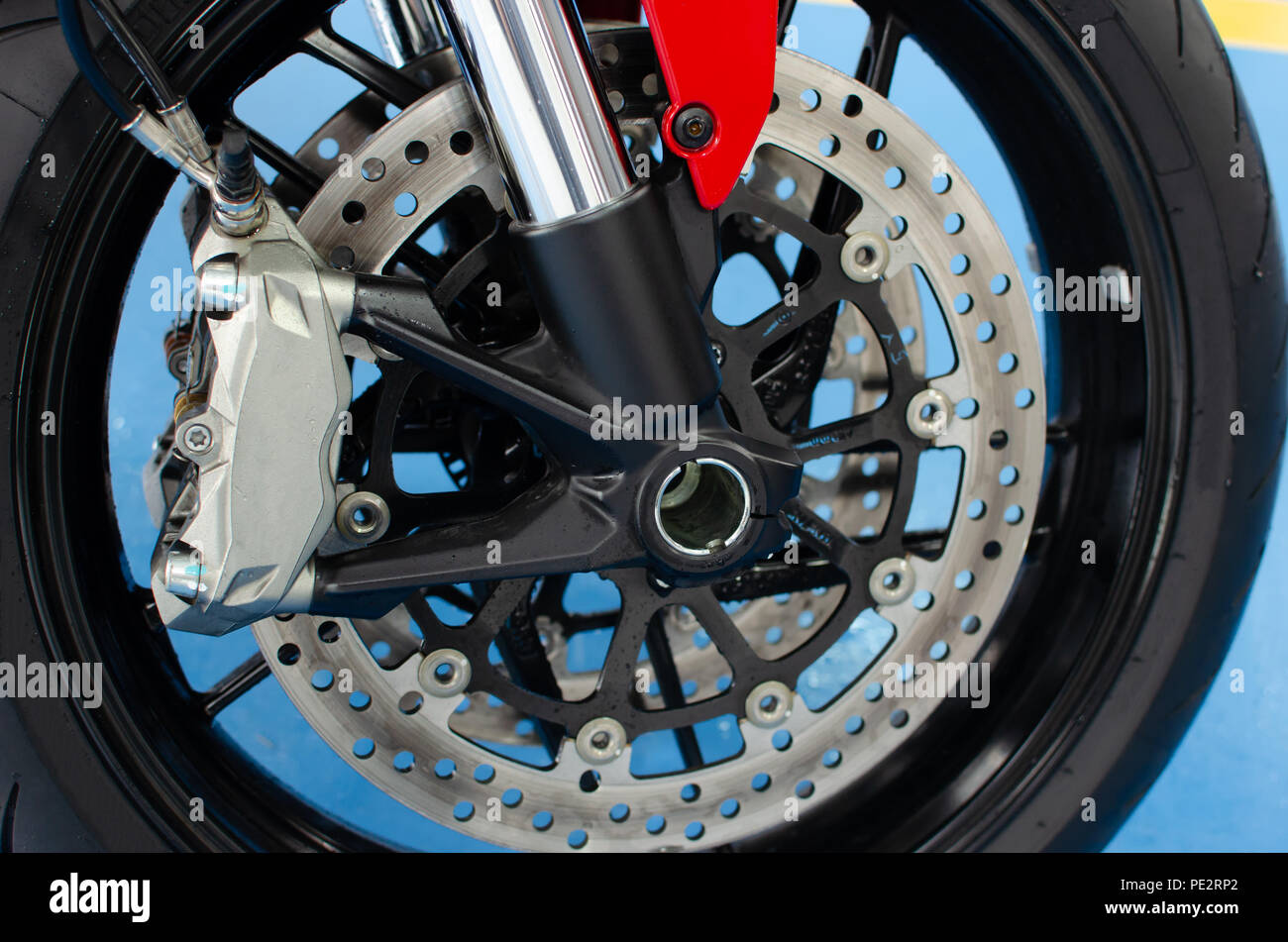Détails de roues moto Photo Stock - Alamy