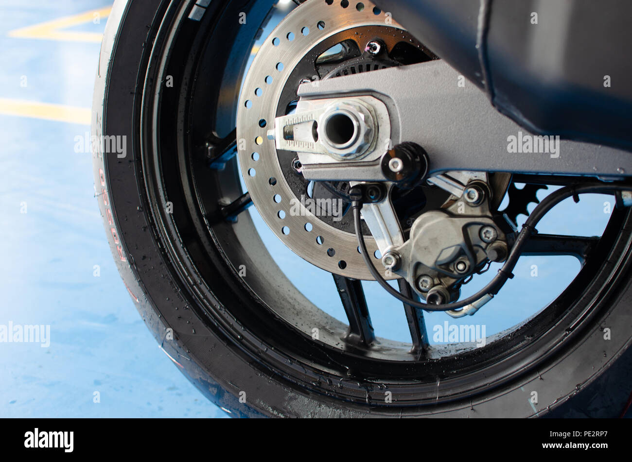 Détails de roues moto Photo Stock - Alamy