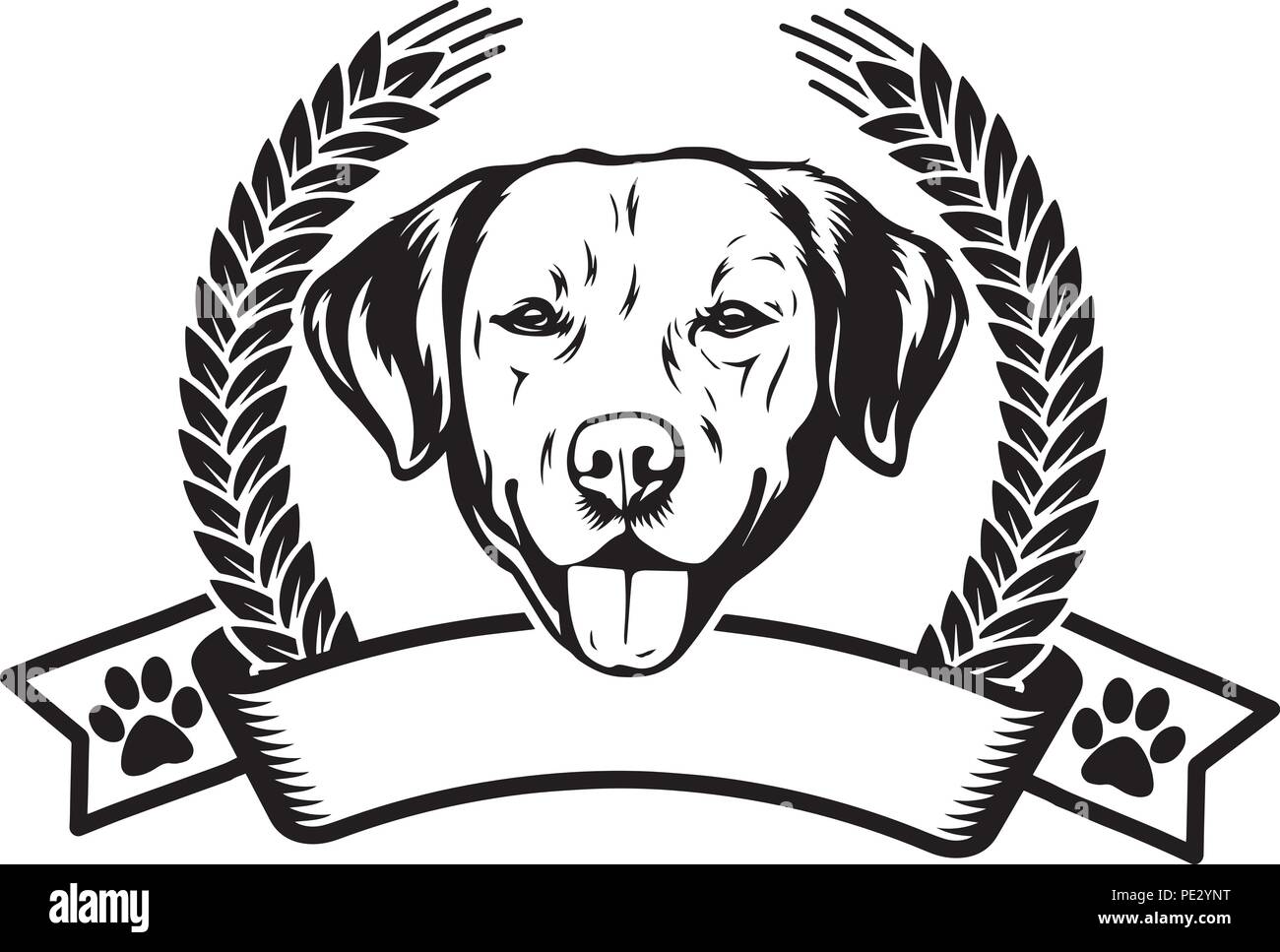Tete labrador dessin Banque d'images vectorielles - Alamy