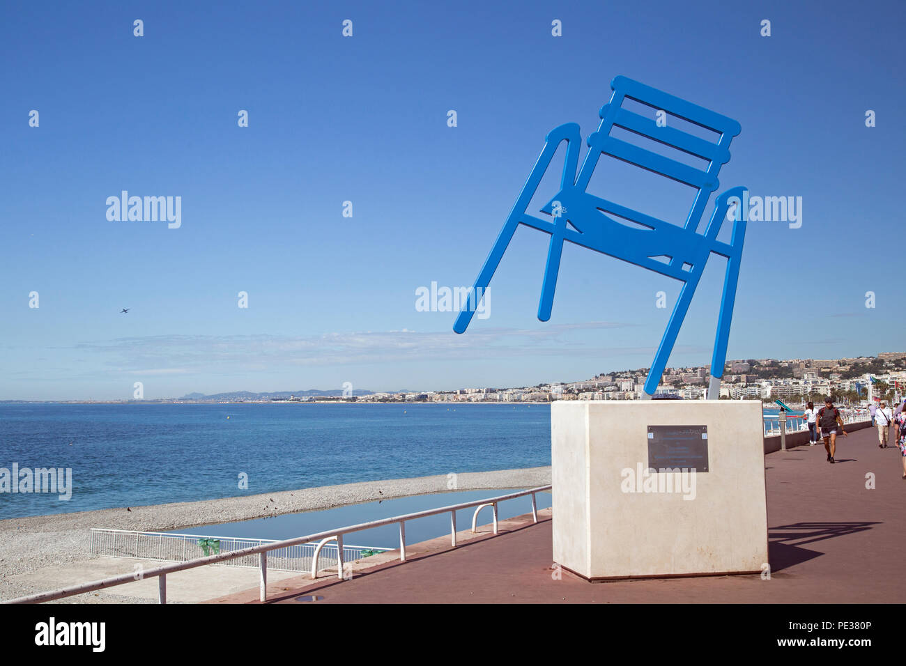Nice, France, juin 2018, d'un métal bleu incliné président a dit d'être ...