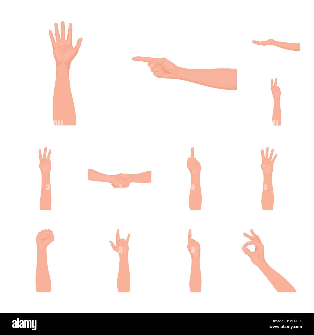 Les gestes et leur signification des icônes cartoon dans set collection ...